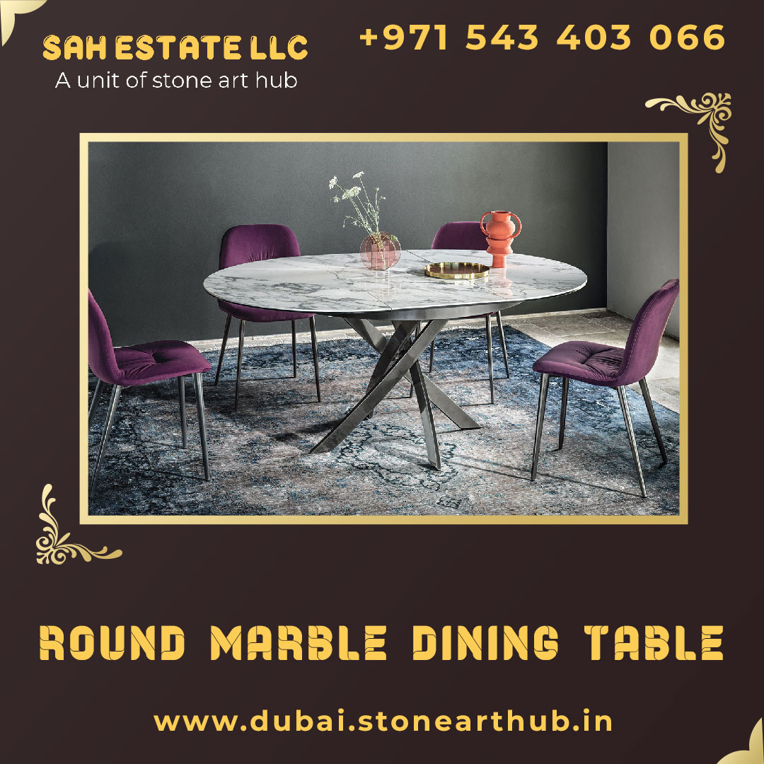 Round Marble Dining Table in Dubai - WhatsApp +971 543403066