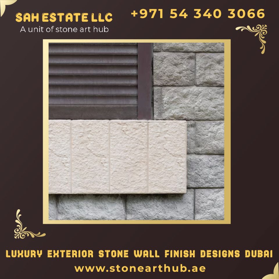 Stone Wall Finish Exterior Contractors in Dubai - SAH ESTATE