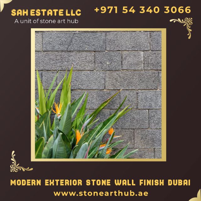 Stone Wall Finish Exterior Contractors in Dubai - SAH ESTATE
