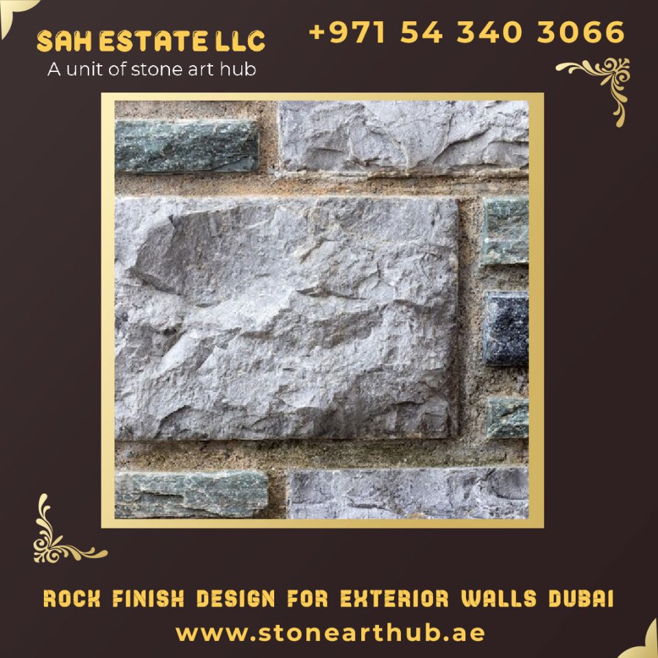 Villa Exterior Rock Finish Design Dubai - ☎ +971 54 340 3066